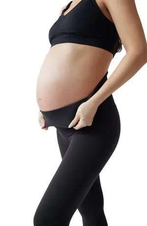 Ingrid & Isabel® Set Of 2 Fold Down Waist Maternity Leggings - Blacknavy