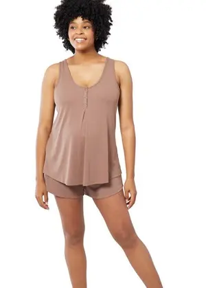 Ingrid & Isabel® Maternity Sleep Cami - Deep Taupe