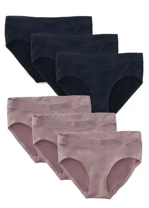 Ingrid & Isabel® Maternity 6 Pack Underwear Bundle - Black/mauve