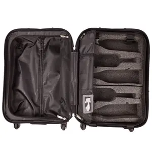 VINGARDEVALISE Piccolo 5-bottle Wine & Spirits Suitcase - Black