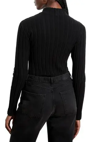 MARCELLA Samia Mock Neck Ribbed Sweater