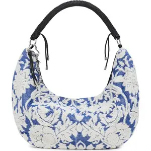 Desigual Floral Embroidered Shoulder Bag - Royal Blue