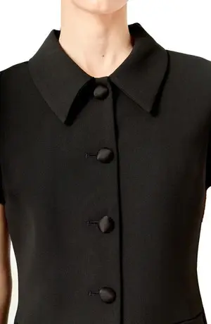 English Factory Velvet Button Mini Shirtdress