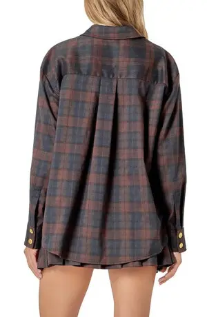English Factory Oversized Plaid Shacket