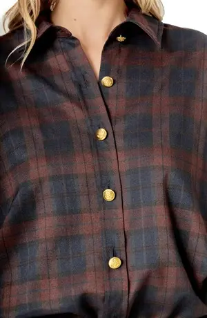 English Factory Oversized Plaid Shacket