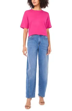 Vince Camuto Crewneck Knit Top - Peony Punch
