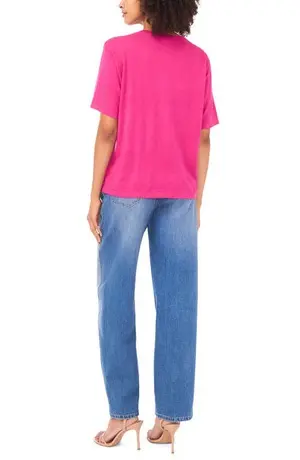 Vince Camuto Crewneck Knit Top - Peony Punch