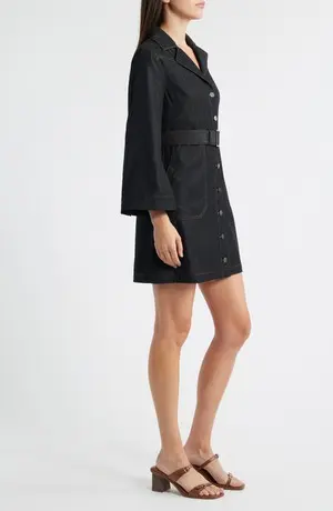 CIEBON Franny Long Sleeve Mini Shirtdress
