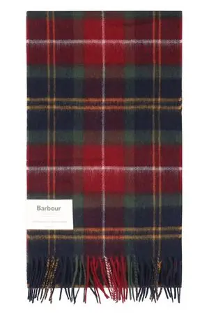 Barbour Tartan Scarf In Wool And Cashmere