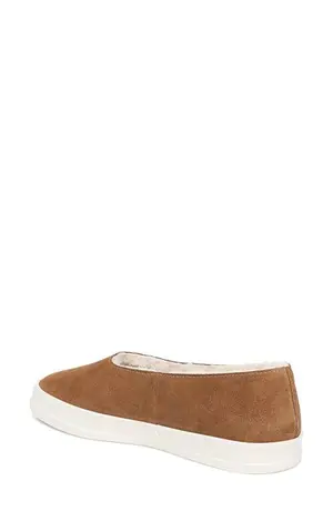 FAVORITE DAUGHTER Iris Shearling-lined Slip-on Sneakers - Brown Sugar