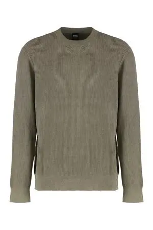 BOSS Sweater With Velvet Ribbed Effect - Brown