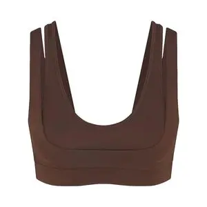 NIKESKIMS Matte Double Strap Scoop Bra 'dark Sepia