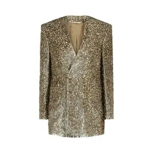 Givenchy Beaded Animal Print Single Breasted Blazer