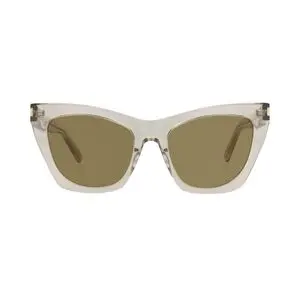 Saint Laurent Cat Eye Frame Recycled Acetate Sunglasses - Cream