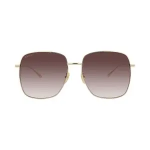 Gucci Square Frame Metal Sunglasses - Gold