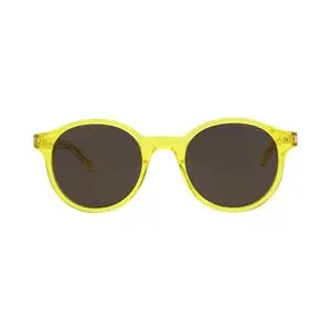 Saint Laurent Round Frame Acetate Sunglasses - Yellow