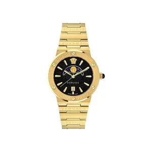 Versace Greca Logo Moonphase Watch - Gold