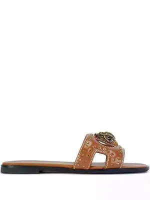 Kurt Geiger Eagle Head-detail Studded Flat Sandals - Brown