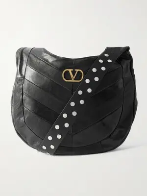 Valentino Garavani Studded Leather Messenger Bag - Black