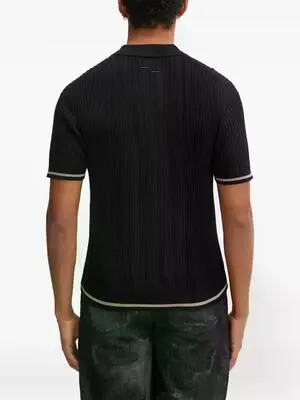 Filling Pieces Embroidered-logo Polo Shirt - Black