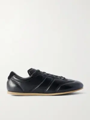 LEMAIRE Suede-trimmed Leather Sneakers - Black