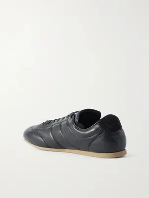 LEMAIRE Suede-trimmed Leather Sneakers - Black