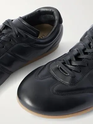 LEMAIRE Suede-trimmed Leather Sneakers - Black