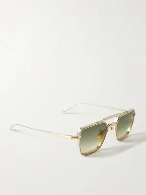 JACQUES MARIE MAGE Commodore Aviator-style Beta Titanium Sunglasses - Silver