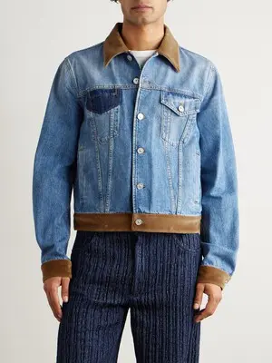 Marni Slawn And Soldier Appliquéd Denim Jacket - Blue