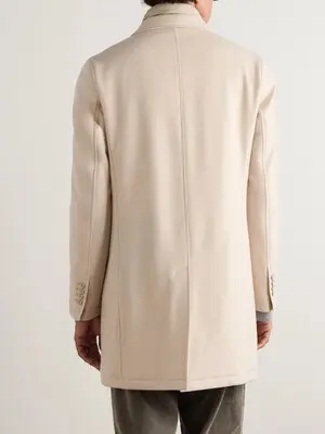 Herno Wool Coat With Detachable Shell Gilet - Neutrals