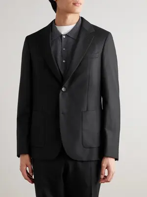 Mr P. Slim-fit Wool Suit Jacket - Black