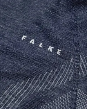 Falke Printed Virgin Wool-blend Ski Base Layer - Blue