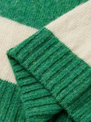 DRAKE'S Striped Wool Sweater - Green