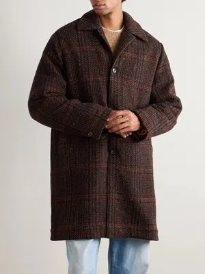 A KIND OF GUISE Manas Checked Virgin Wool-tweed Coat