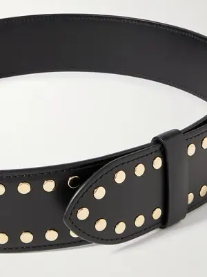 Khaite Theo Studded Leather Belt - Black