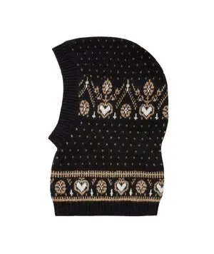Khaite Caspian Fair Isle Cashmere Balaclava - Black