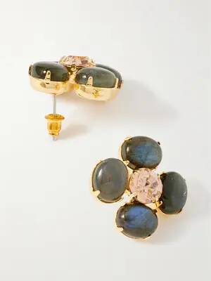 JENNIFER BEHR Quinn Gold-plated Labradorite And Crystal Earrings