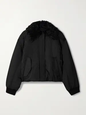 Proenza Schouler Vadra Mohair And Cotton-blend Fleece-trimmed Padded Recycled-twill Jacket
