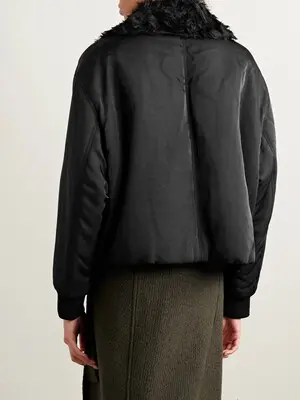 Proenza Schouler Vadra Mohair And Cotton-blend Fleece-trimmed Padded Recycled-twill Jacket