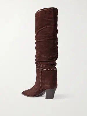 JIMMY CHOO Hart Whipstitched Knee Boots - Brown