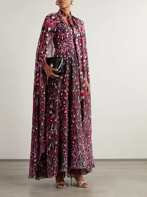 MARY KATRANTZOU Printed Chiffon Gown