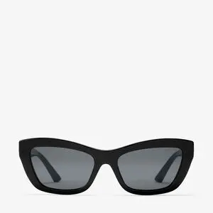 JIMMY CHOO Solene Cat Eye Sunglasses - Black