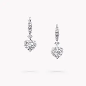 Graff Icon Heart Shape Diamond Earrings - White Gold
