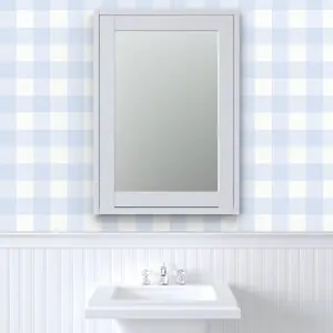 Spoonflower Buffalo Custom Removable Wallpaper - Blue