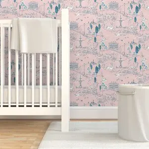 Spoonflower Le Parc Toile Med Custom Removable Wallpaper