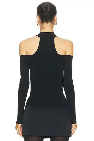 Simkhai Lila Off-the-shoulder Knit Top - Black