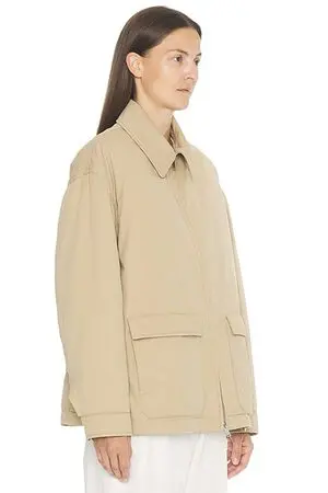 THE ROW Aurelius Zip-up Jacket With Buckle Detailing - Sand