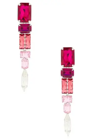 AREA Ombre Crystal Drop Earrings - Ombre Pink