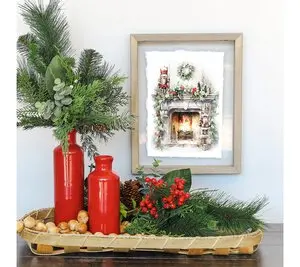 SINCERE SURROUNDINGS 14' Winter Fireplace Float Ing Frame Art - One-color