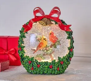 VALERIE PARR HILL As Is 8' Illum Glitter Globe Wreath W/scene Valerie - One-color